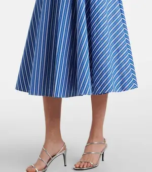 PATOU Striped Cotton Shirt Dress