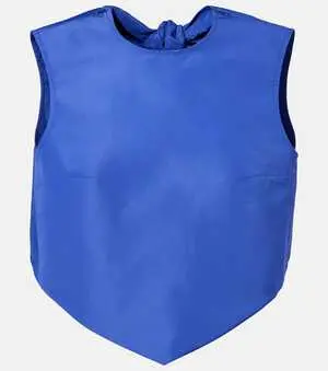 PATOU Open-back Faille Top - Blue