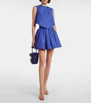 PATOU Open-back Faille Top - Blue