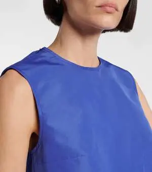 PATOU Open-back Faille Top - Blue