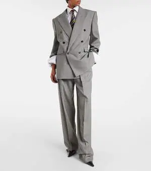 Saint Laurent Double-breasted Wool Twill Blazer