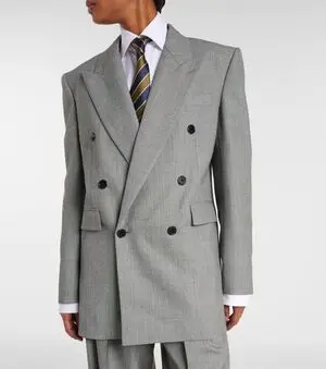 Saint Laurent Double-breasted Wool Twill Blazer