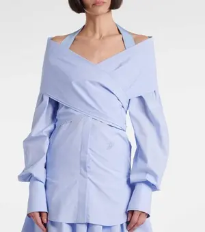 PATOU Draped Cotton Poplin Blouse