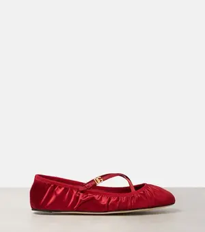 Dolce & Gabbana Dg Satin Ballet Flats - Red