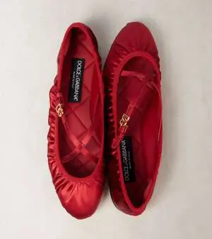 Dolce & Gabbana Dg Satin Ballet Flats - Red