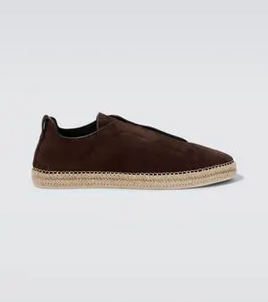Zegna Triple Stitch Suede Espadrilles - Brown