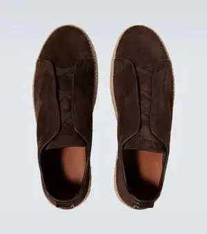 Zegna Triple Stitch Suede Espadrilles - Brown