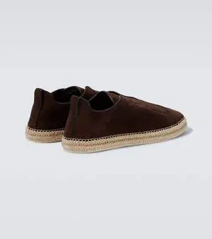 Zegna Triple Stitch Suede Espadrilles - Brown