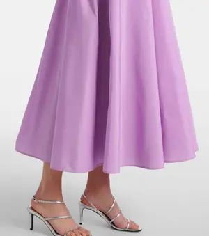 PATOU Gathered Faille Midi Dress