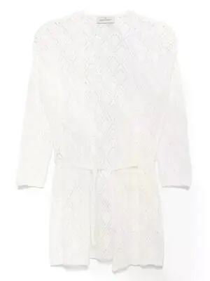 Bruno Manetti Pointelle Knit Cardigan - White