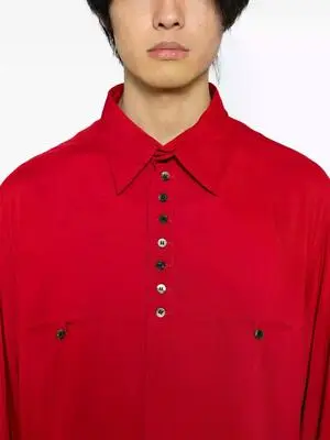 Yohji Yamamoto Spread-collar Shirt - Red