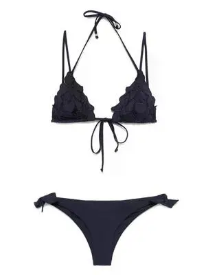 TWINSET Floral-appliqué Bikini Set - Blue