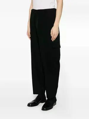 Yohji Yamamoto Wool Gabardine Trousers - Black