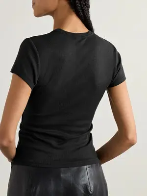 SKIMS Sheer Stretch-jersey T-shirt - Black
