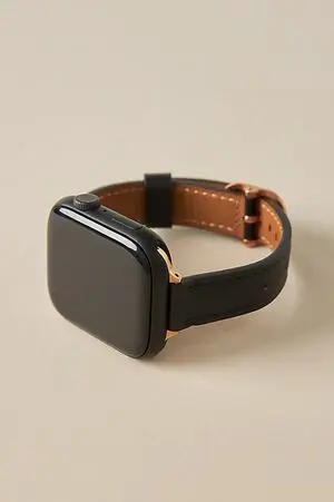 POSH TECH Carmen Skinny Leather Apple Watch Band - Black