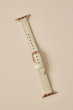 POSH TECH Carmen Skinny Leather Apple Watch Band - White