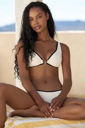 Seafolly Ring-Front Tank Bikini Top Beige