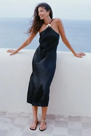 Anthropologie Veda Halter Slip Midi Dress