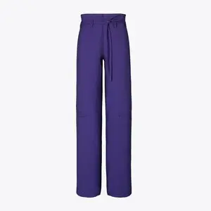 Tory Burch Cotton Wide Leg Pants - Ballpoint Blue