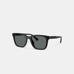 COACH® C Hardware Textured Temple Square Sunglasses - Black