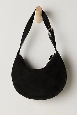 Free People Sina Suede Shoulder Bag - Black