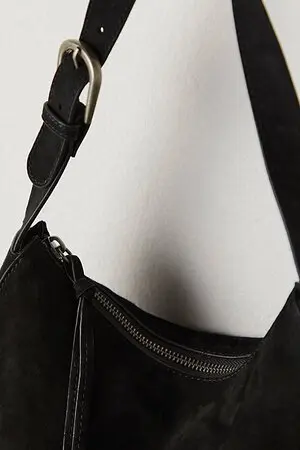 Free People Sina Suede Shoulder Bag - Black