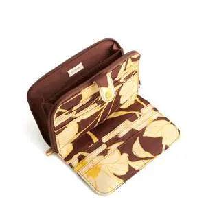 VERA BRADLEY Large Tab Wallet In Scattered Anemones - Brown
