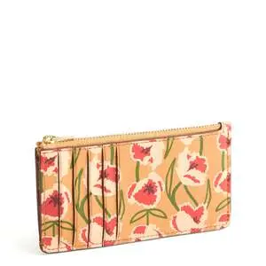 VERA BRADLEY Linear Card Case In Curly Tulips - Red