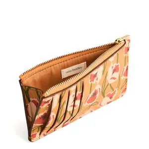 VERA BRADLEY Linear Card Case In Curly Tulips