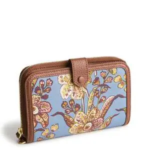 VERA BRADLEY Large Tab Wallet In Begonia Fields - Blue