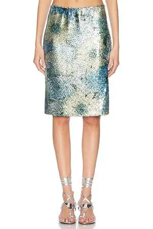 PRISCAVERA Sequin Embellished Midi Skirt