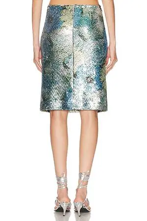 PRISCAVERA Sequin Embellished Midi Skirt