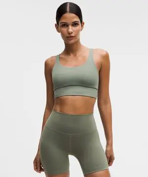 Lululemon Energy Longline Bra Medium Support, B-d Cups - Willow Leaf