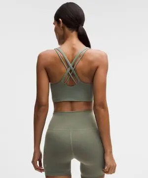 Lululemon Energy Longline Bra Medium Support, B-d Cups - Willow Leaf