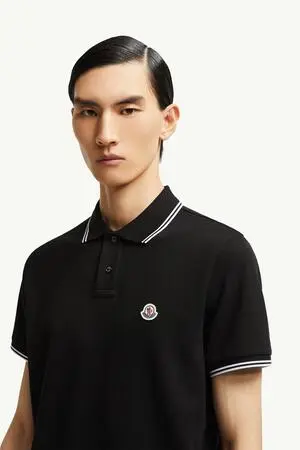 Moncler Logo Patch Cotton Polo Shirt