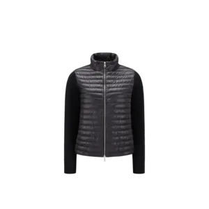 Moncler Moncler Padded Wool Zip-Up Cardigan Black