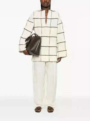 TOTEME Windowpane-check Tunic - Neutrals