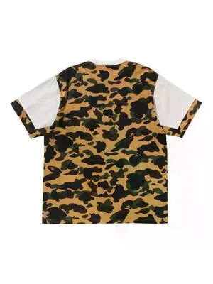 A BATHING APE Camo-panelled T-shirt