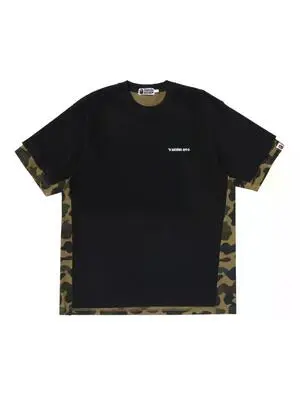 A BATHING APE Camouflage-panelled T-shirt
