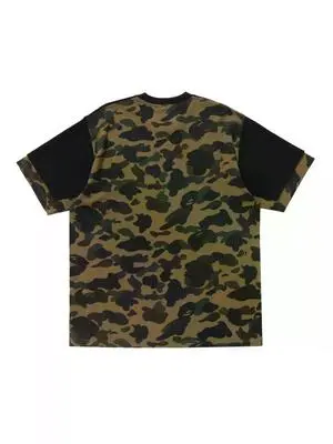 A BATHING APE Camouflage-panelled T-shirt