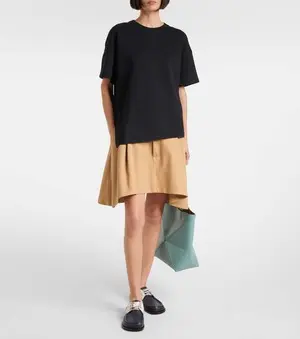 Loewe Asymmetric Cotton-blend T-shirt - Black
