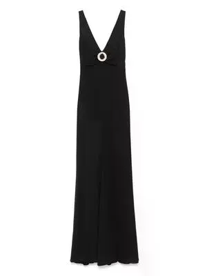 NISSA Bow-detailed Maxi Dress - Black