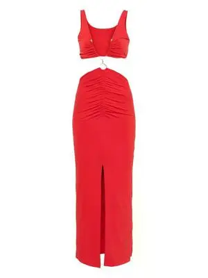 NISSA Cut-out Maxi Dress - Red
