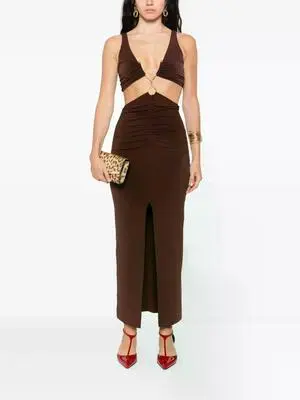 NISSA Cut-out Maxi Dress - Brown