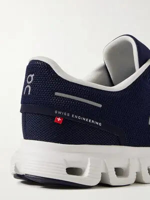 On Cloud 6 Rubber-trimmed Mesh Sneakers - Blue