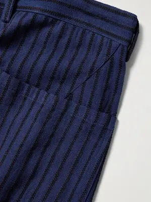 KARDO Yuki Wide-leg Pleated Striped Suit Trousers