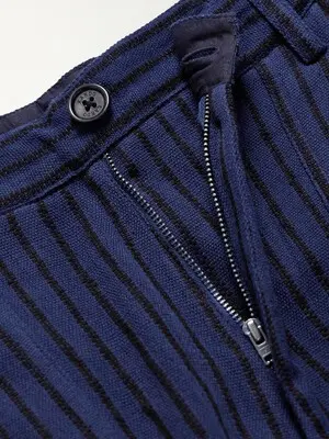 KARDO Yuki Wide-leg Pleated Striped Suit Trousers