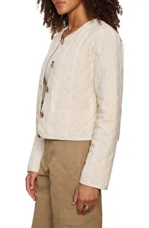 Sanctuary Coco Geo Quilted Jacket - Collagen White Stripe