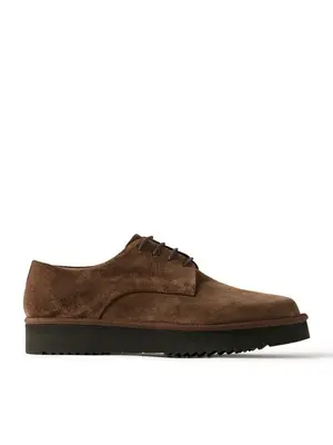 Grenson Byron Webbing-trimmed Suede Derby Shoes