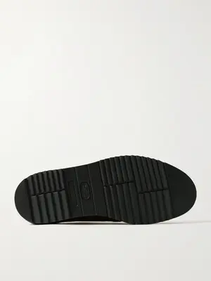 Grenson Byron Webbing-trimmed Suede Derby Shoes